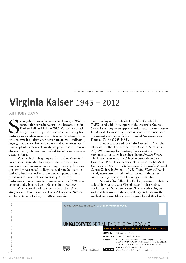 (PDF) Virginia Kaiser, 1945 2012