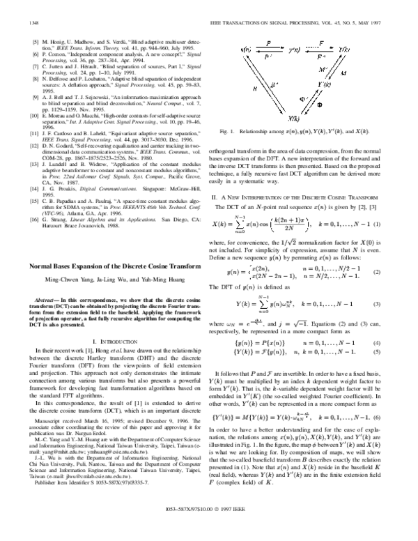 (PDF) Normal bases expansion of the discrete cosine transform