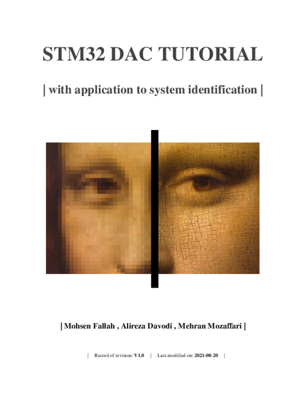 Pdf Stm32 Dac Tutorial With Application To System Identification