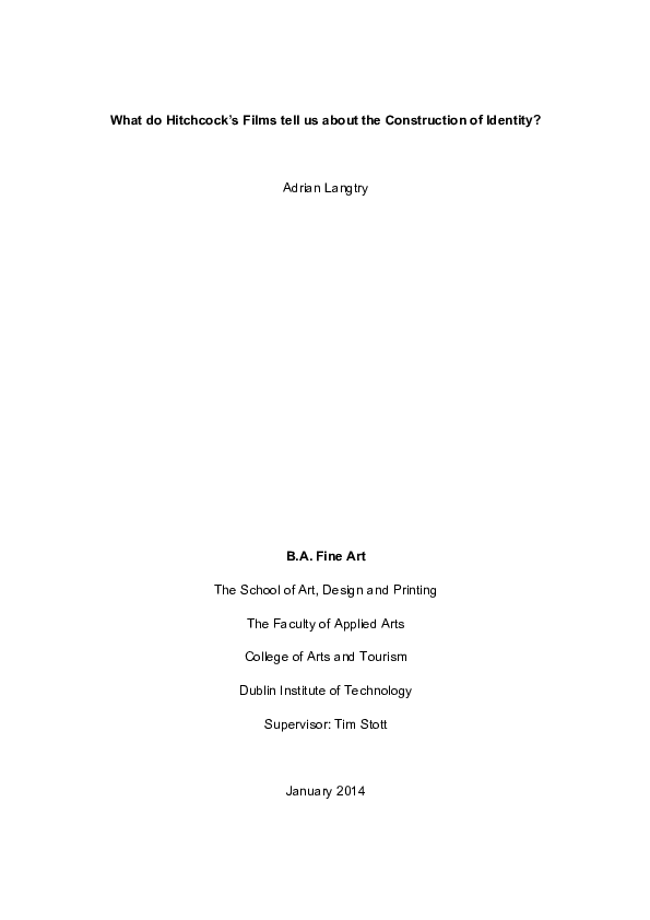 (PDF) What do Hitchcock's Films tell us about the Construction of Identity?