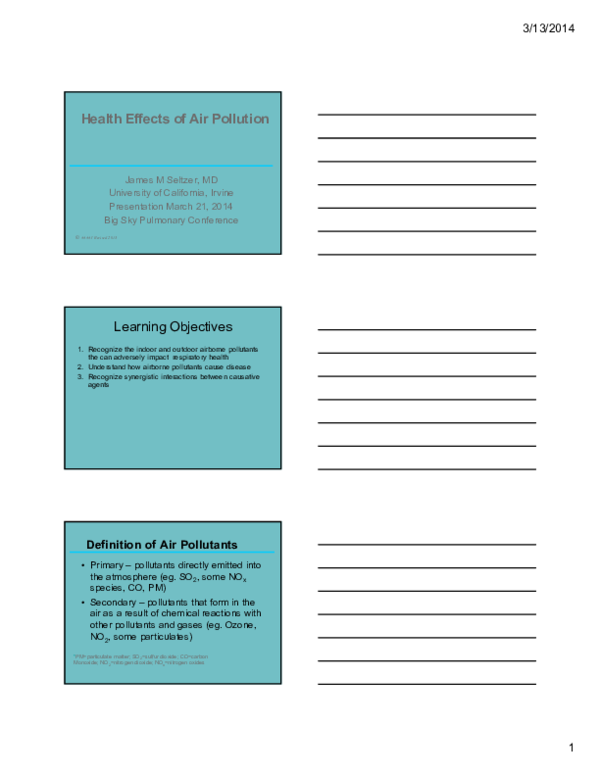(PDF) Health effects of air pollution