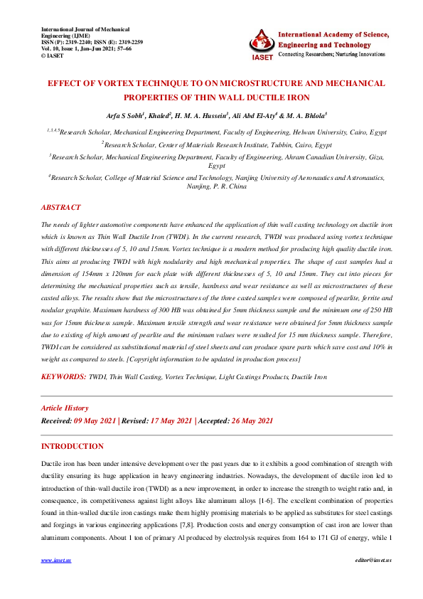 (PDF) EFFECT OF VORTEX TECHNIQUE TO ON MICROSTRUCTURE AND MECHANICAL ...