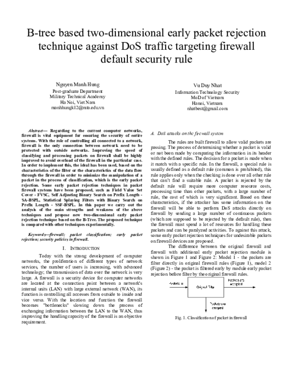 (PDF) B-tree based two-dimensional early packet rejection technique ...