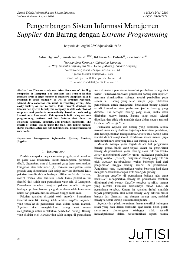 (PDF) Pengembangan Sistem Informasi Manajemen Supplier dan Barang ...