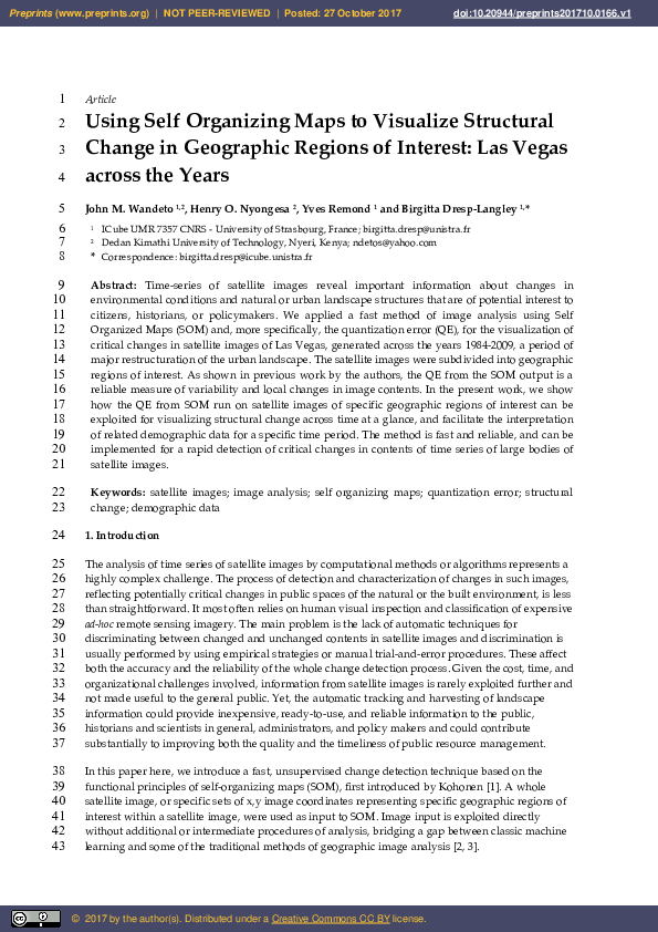 (PDF) Using Self Organizing Maps to Visualize Structural Change in Geographic Regions of ...