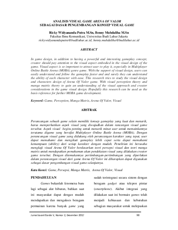 (PDF) Analisis Visual Game Arena of Valor Sebagai Dasar Pengembangan ...
