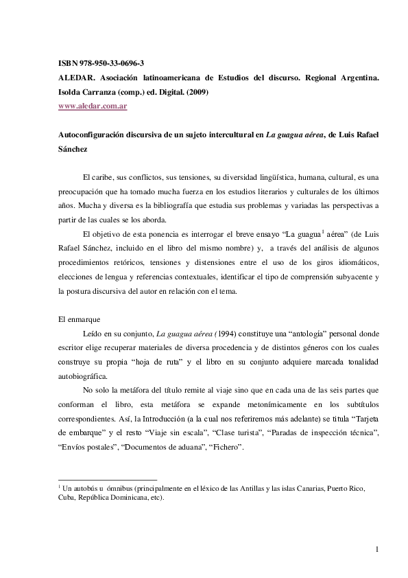 (PDF) Autoconfiguración discursiva de un sujeto intercultural en La ...