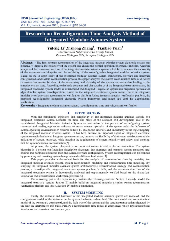 Pdf Research On Reconfiguration Time Analysis Method Of Integrated