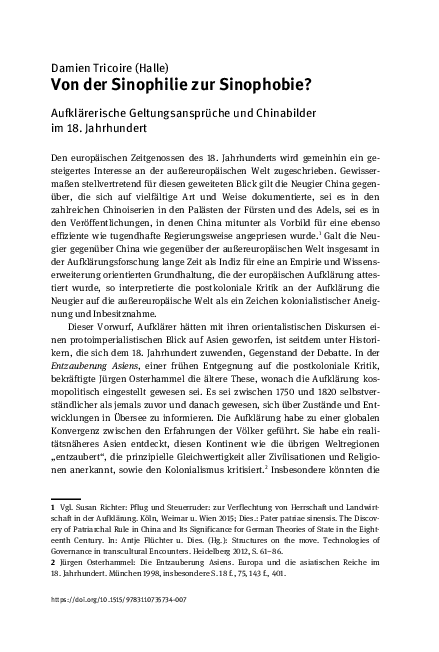 (PDF) Von der Sinophilie zur Sinophobie? Aufklärerische ...