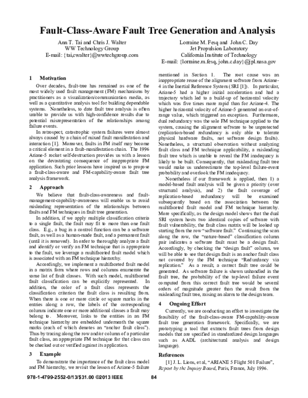 (PDF) Fault-class-aware fault tree generation and analysis