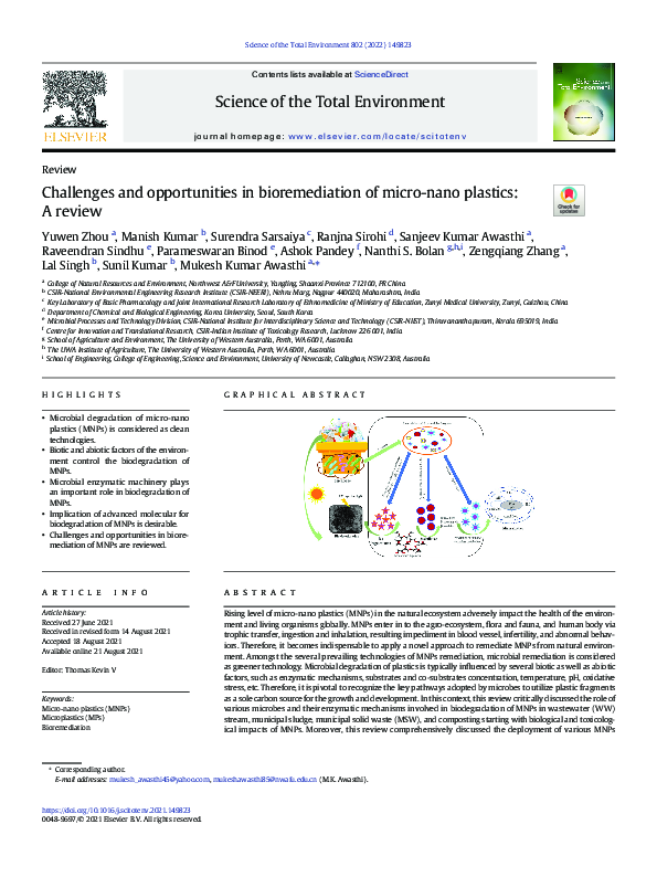 (PDF) Challenges and opportunities in bioremediation of micro-nano ...