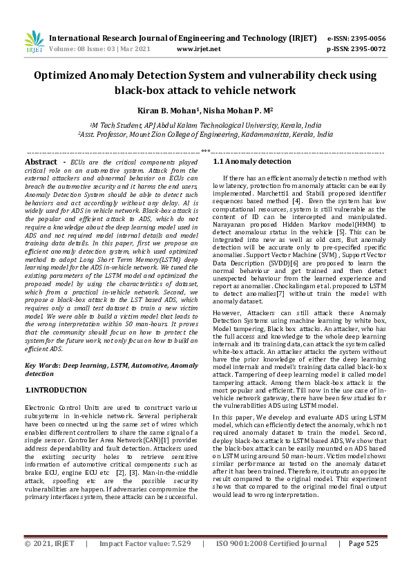 Pdf Irjet Optimized Anomaly Detection System And Vulnerability Check