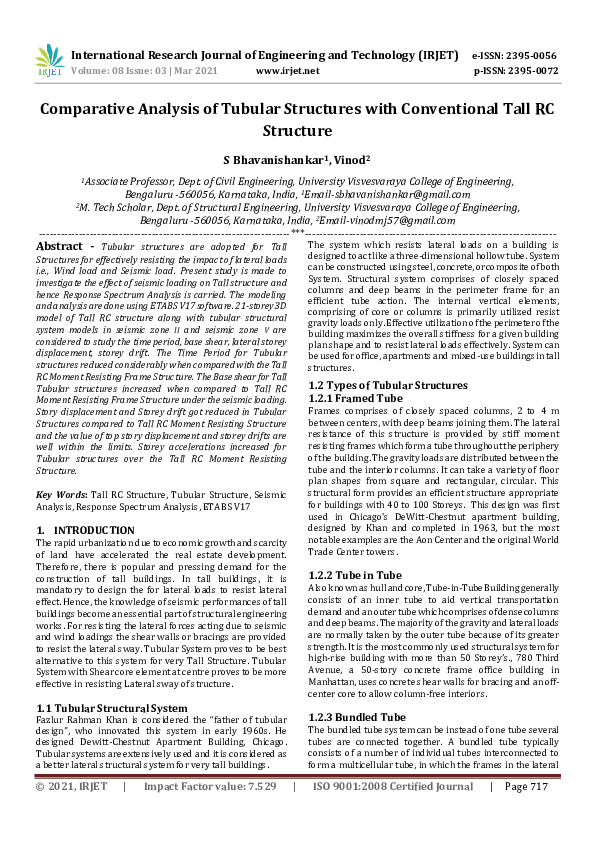 (PDF) IRJET- Comparative Analysis of Tubular Structures with ...