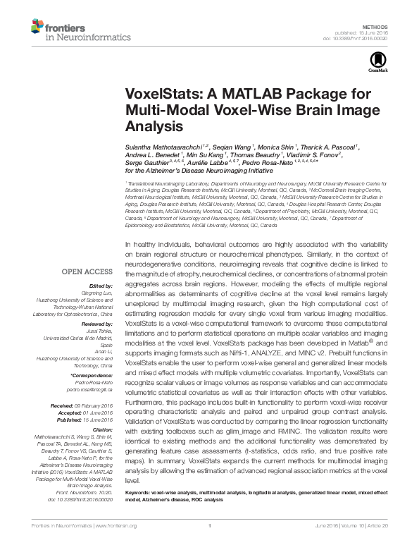 (PDF) VoxelStats: A MATLAB Package for Multi-Modal Voxel-Wise Brain Image Analysis