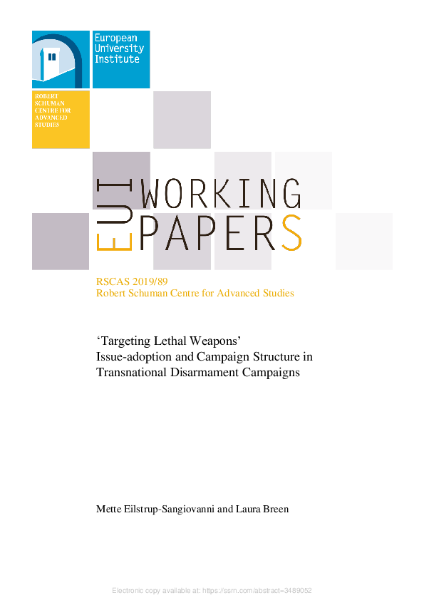 Pdf ‘targeting Lethal Weapons Issue Adoption And Campaign Structure