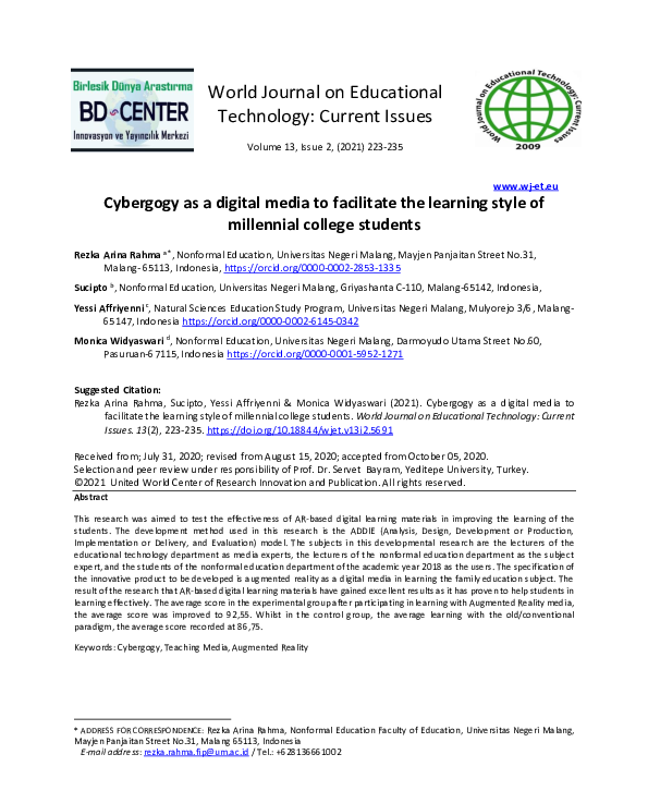 (PDF) Cybergogy as a digital media to facilitate the learning style of ...