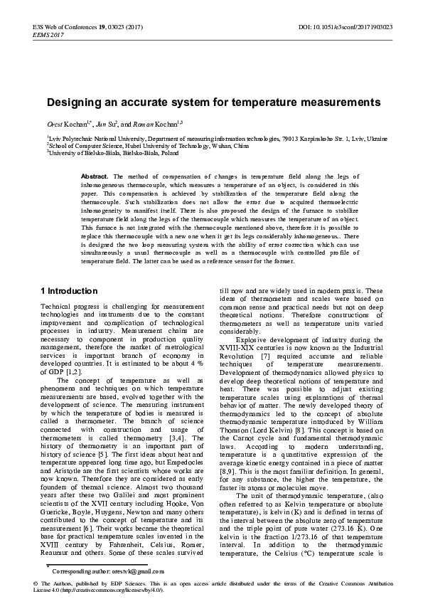 (PDF) Designing an accurate system for temperature measurements