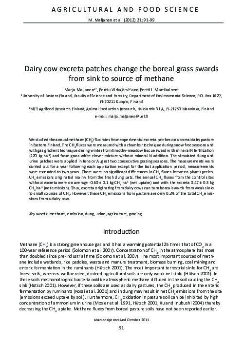 (PDF) A Dairy cow excreta patches change the boreal grass swards from ...