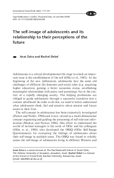 (PDF) The self-image of adolescents and its relationship to their ...