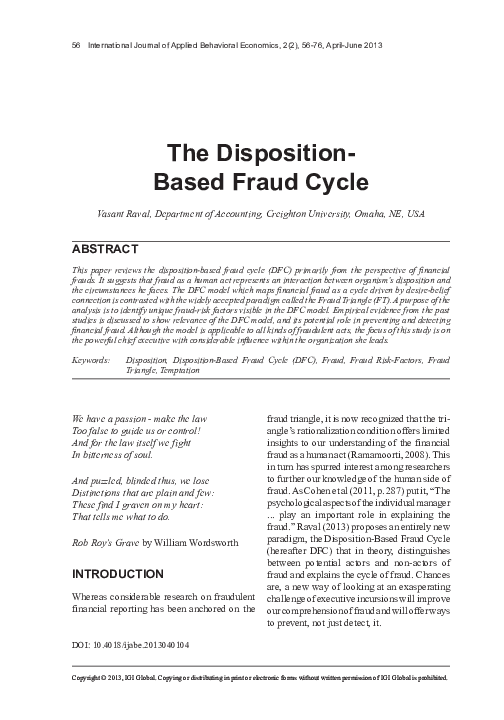 (PDF) The Disposition-Based Fraud Cycle
