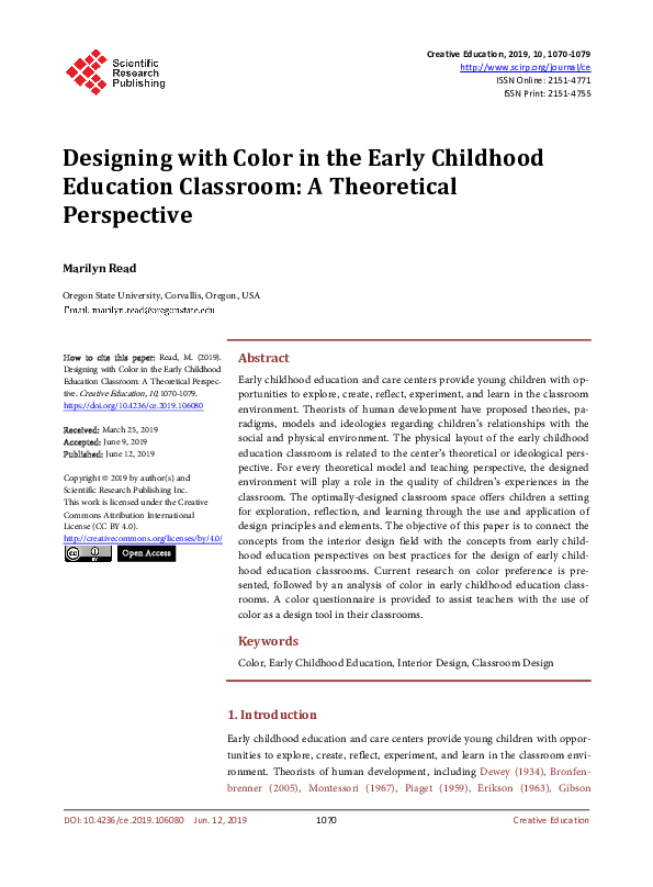 (PDF) Designing with Color in the Early Childhood Education Classroom ...