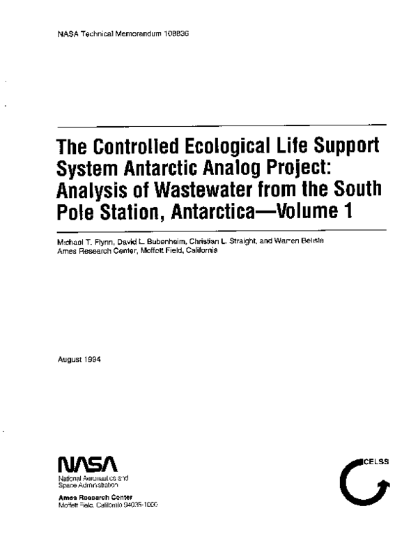 (PDF) The controlled ecological life support system Antarctic analog ...
