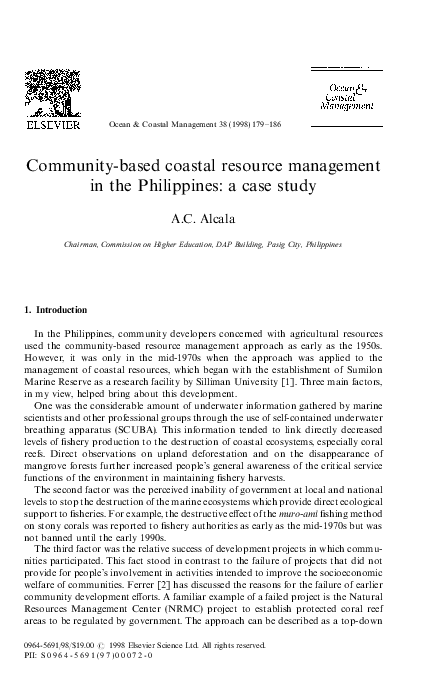 (PDF) Community-based coastal resource management in the Philippines