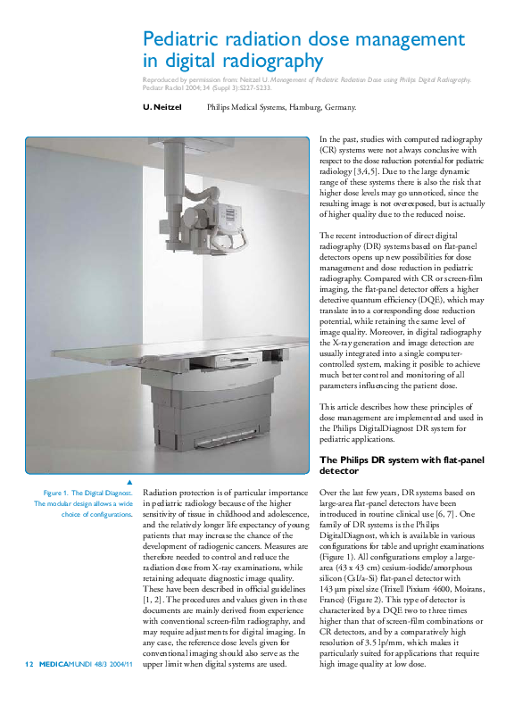 (PDF) Pediatric radiation dose management in digital radiography