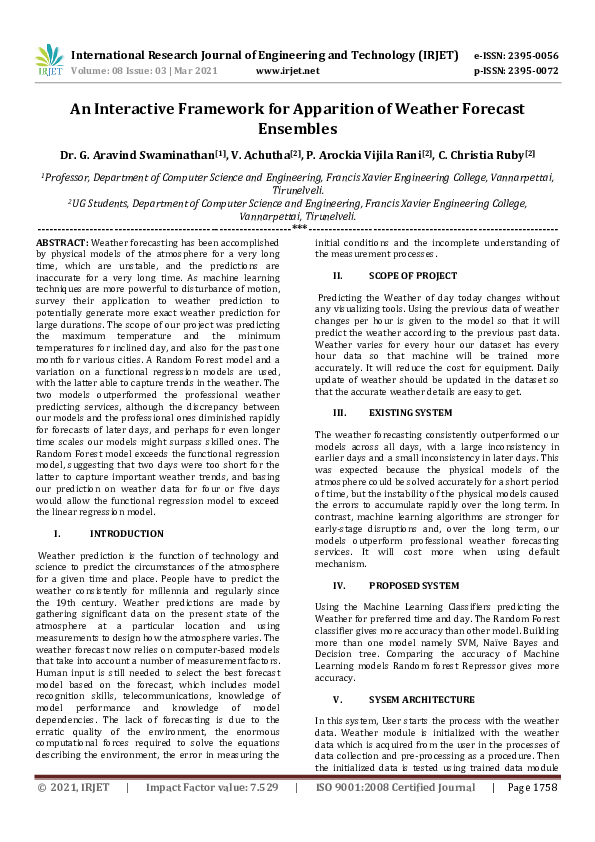 (PDF) IRJET- An Interactive Framework for Apparition of Weather ...