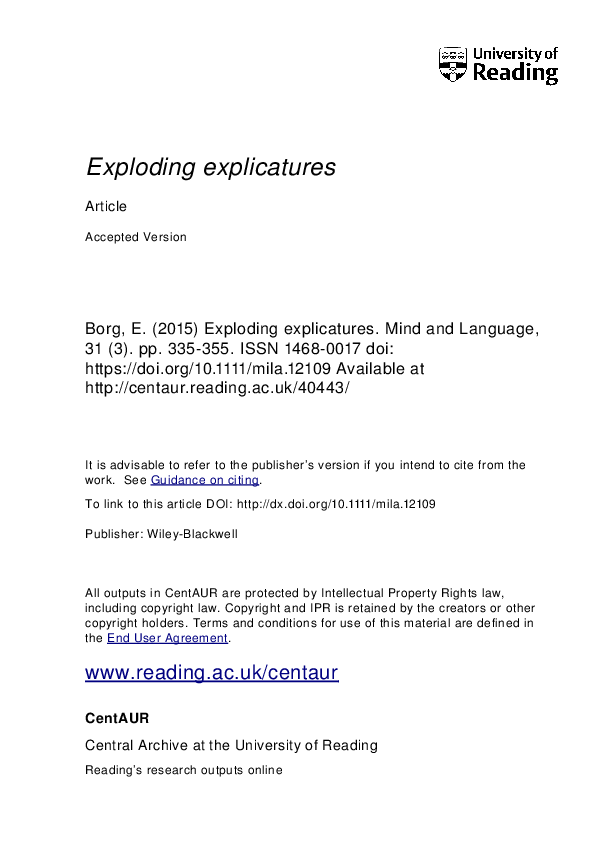(PDF) Exploding Explicatures