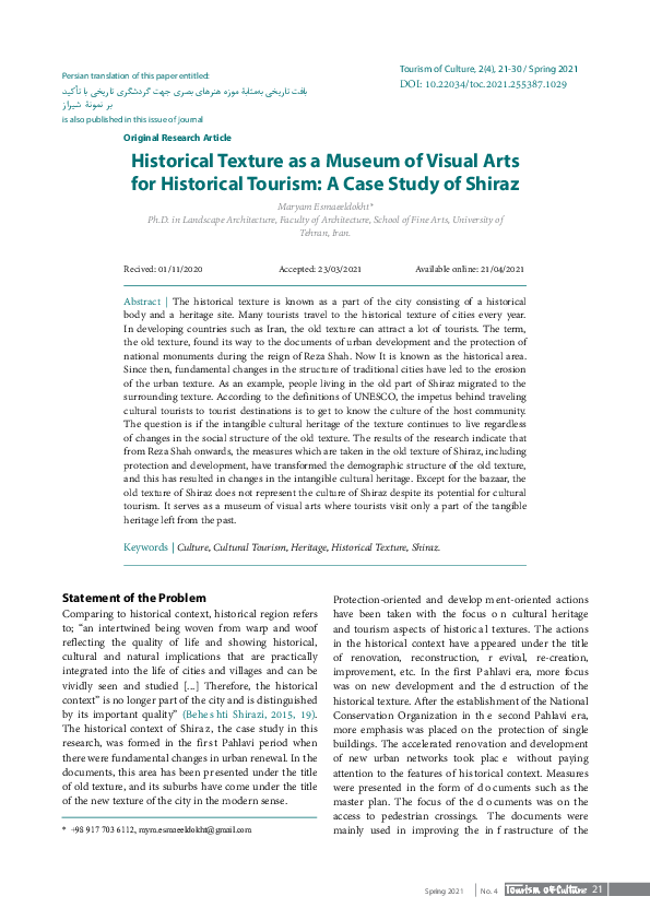 (PDF) Historical Texture as a Museum of Visual Arts for Historical ...