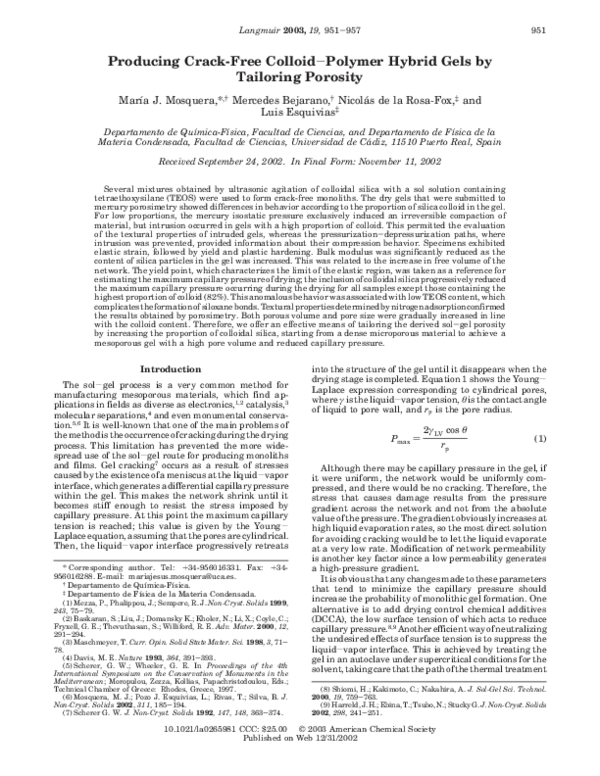 (PDF) Producing Crack-Free Colloid−Polymer Hybrid Gels by Tailoring ...
