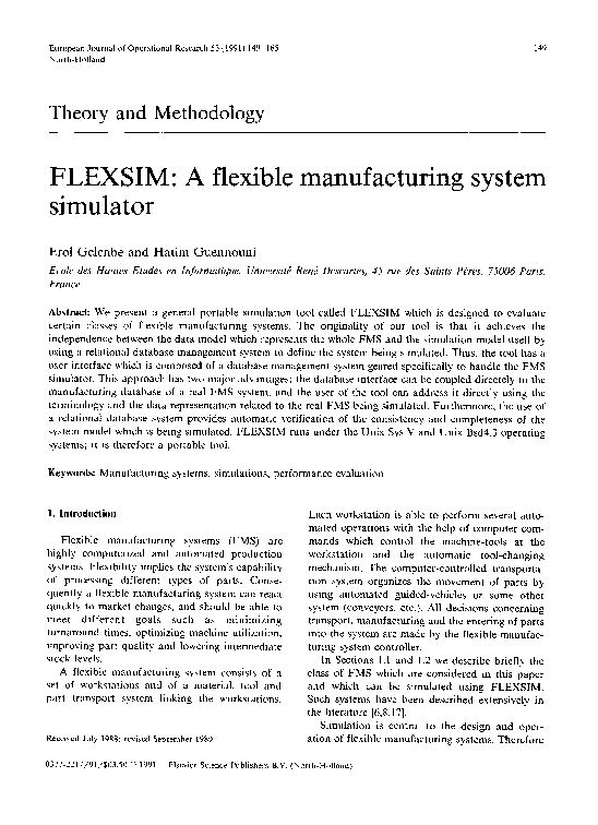 (PDF) FLEXSIM: A flexible manufacturing system simulator