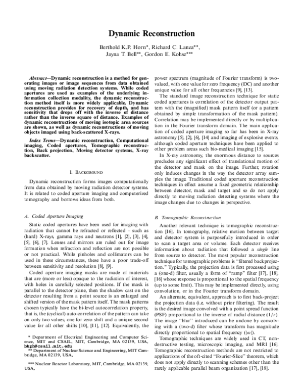 Pdf Dynamic Reconstruction Bkp Horn