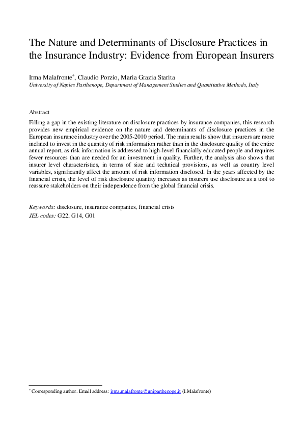 (PDF) The Nature and Determinants of Disclosure Practices in the ...