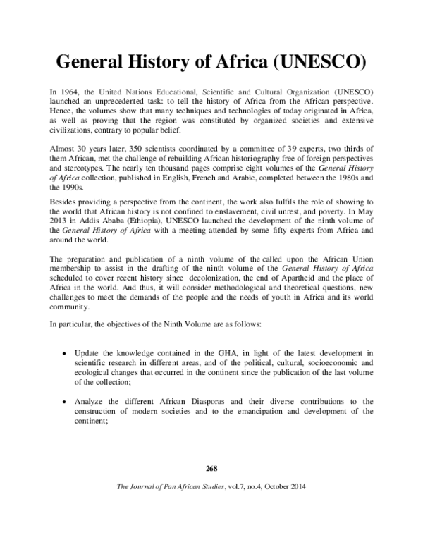 (PDF) General History of Africa (UNESCO