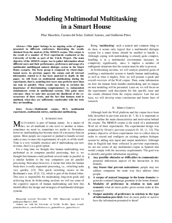 (PDF) Modeling Multimodal Multitasking in a Smart House