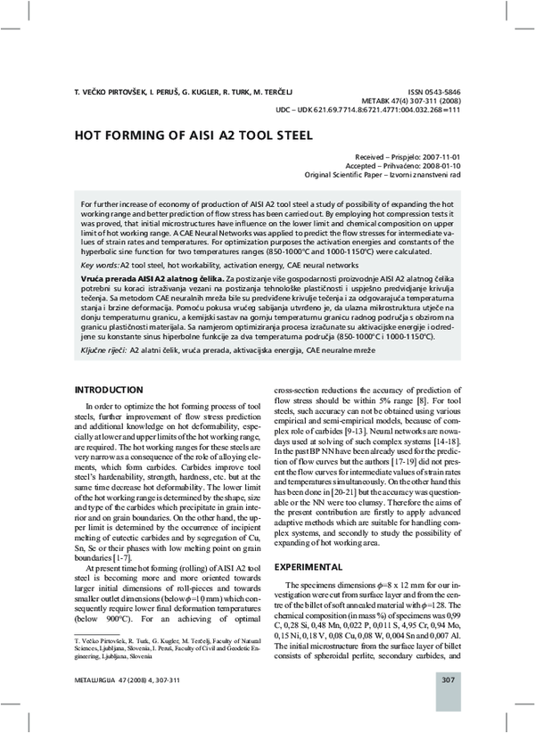 (PDF) Hot Forming of Aisi A2 Tool Steel