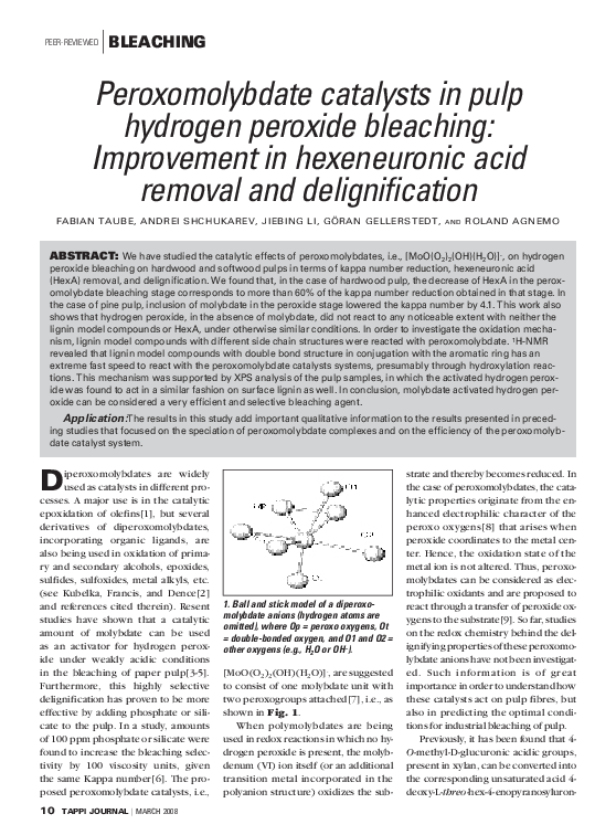 (PDF) Peroxomolybdate catalysts in pulp hydrogen peroxide bleaching ...