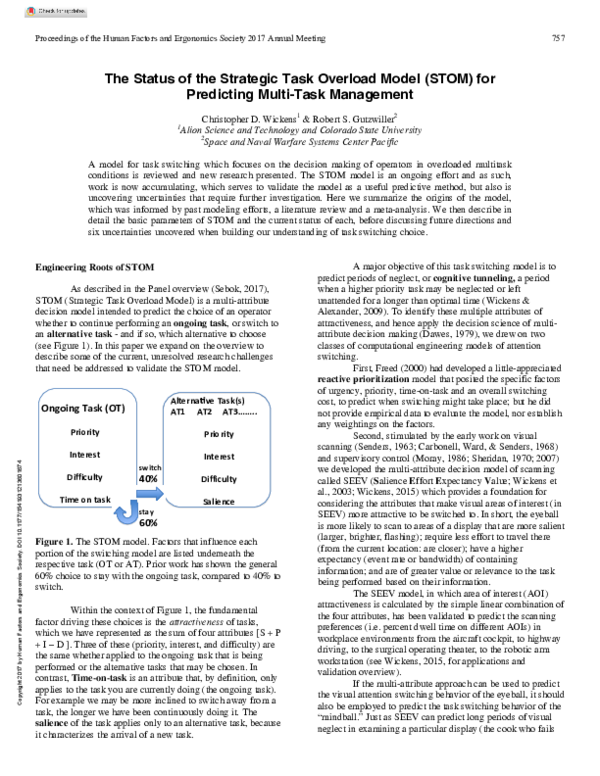 (PDF) The Status of the Strategic Task Overload Model (STOM) for Predicting Multi-Task Management