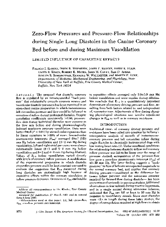 (PDF) Zero-Flow Pressures and Pressure-Flow Relationships during Single ...