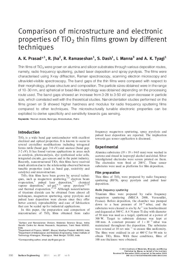 (PDF) Comparison of microstructure and electronic properties of TiO 2 ...