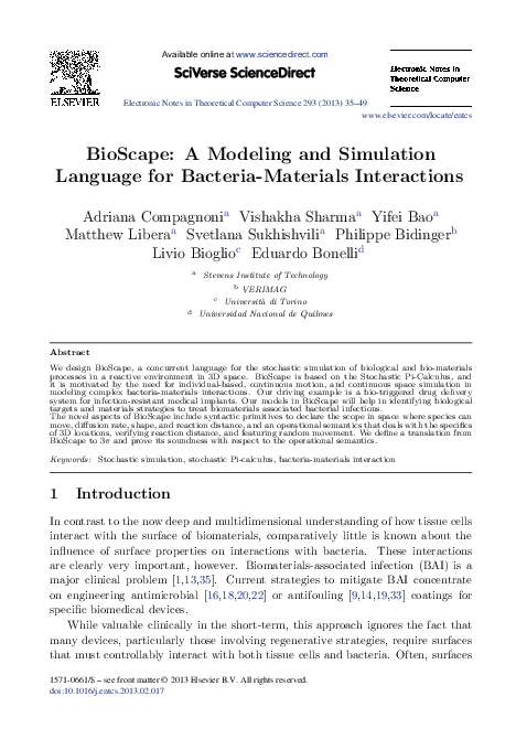 (PDF) BioScape: A Modeling and Simulation Language for Bacteria ...