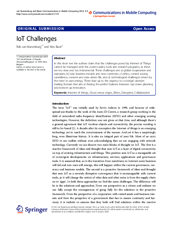 (PDF) IoT Challenges