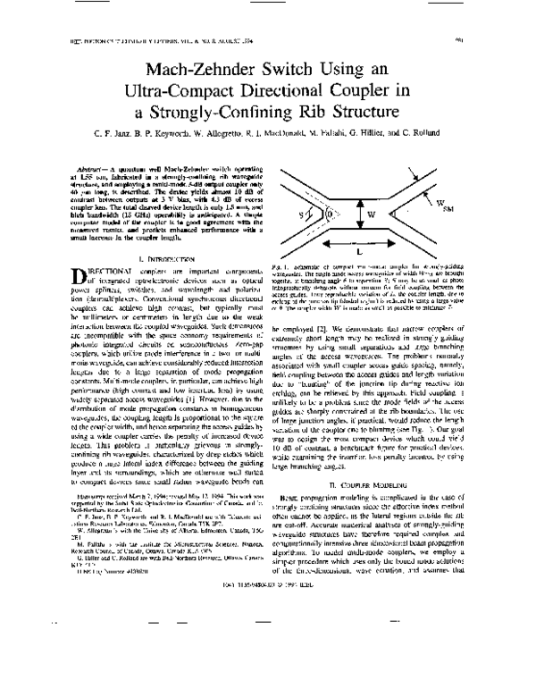 (PDF) Mach-Zehnder switch using an ultra-compact directional coupler in ...