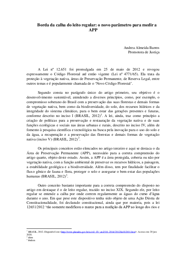 (PDF) Borda da calha do leito regular: o novo parâmetro para medir a APP