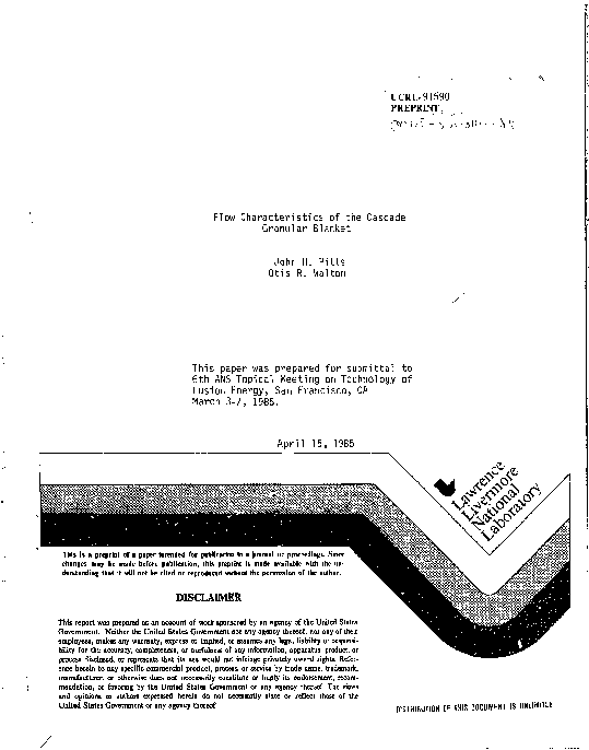 (PDF) Flow Characteristics of the Cascade Granular Blanket