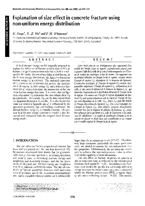 (PDF) Explanation of size effect in concrete fracture using non-uniform ...