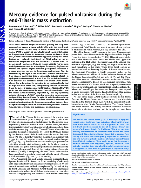 (PDF) Mercury evidence for pulsed volcanism during the end-Triassic ...