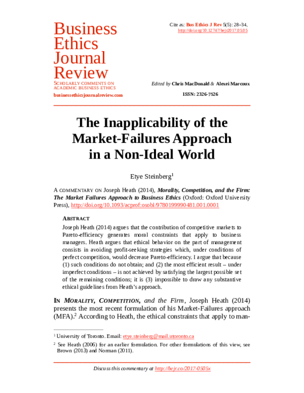 (PDF) The Inapplicability of the Market-Failures Approach in a Non ...